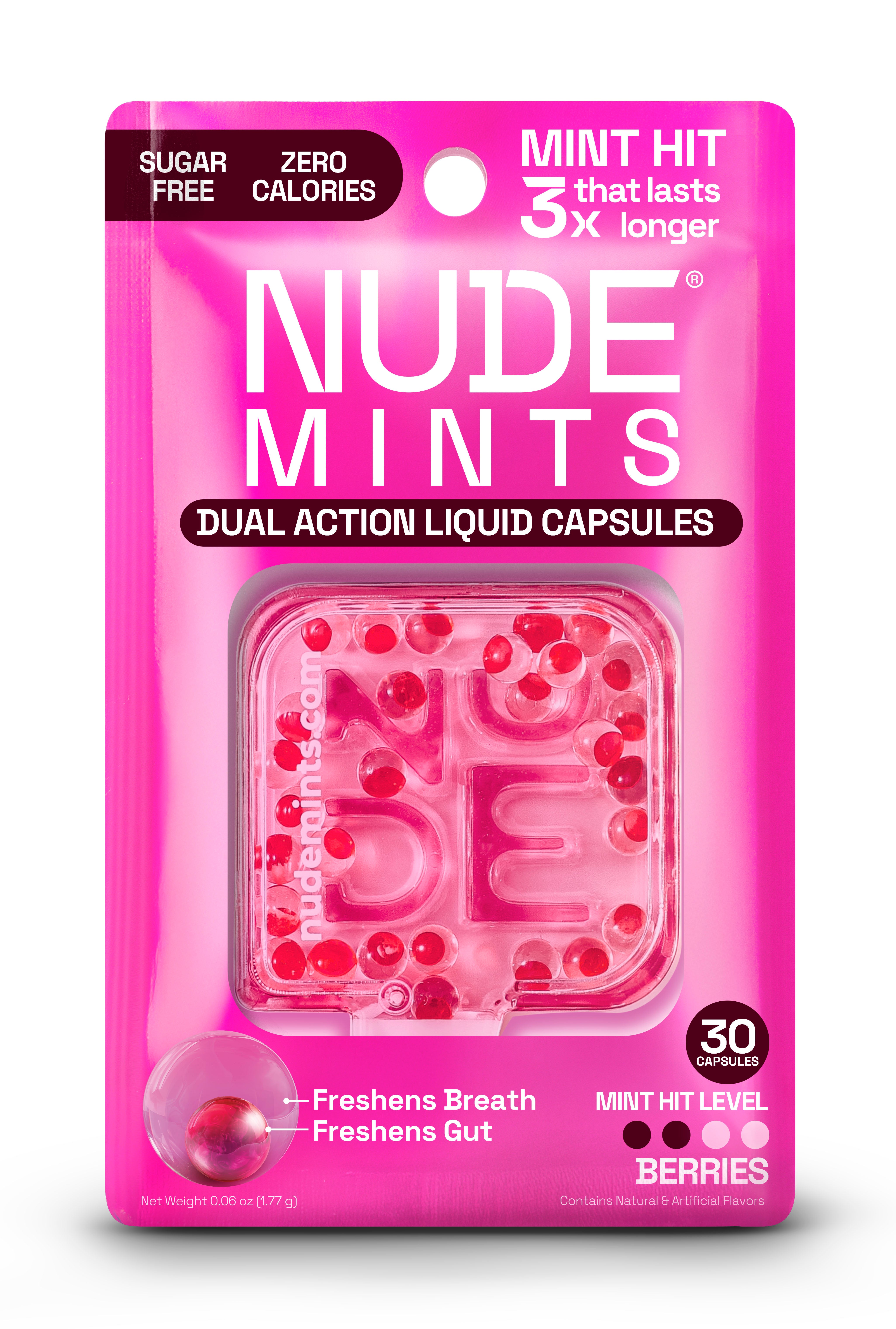 NUDE Mints Berry Kiss – Raspberry Freshness for Breath & Gut Health – NUDE MINTS